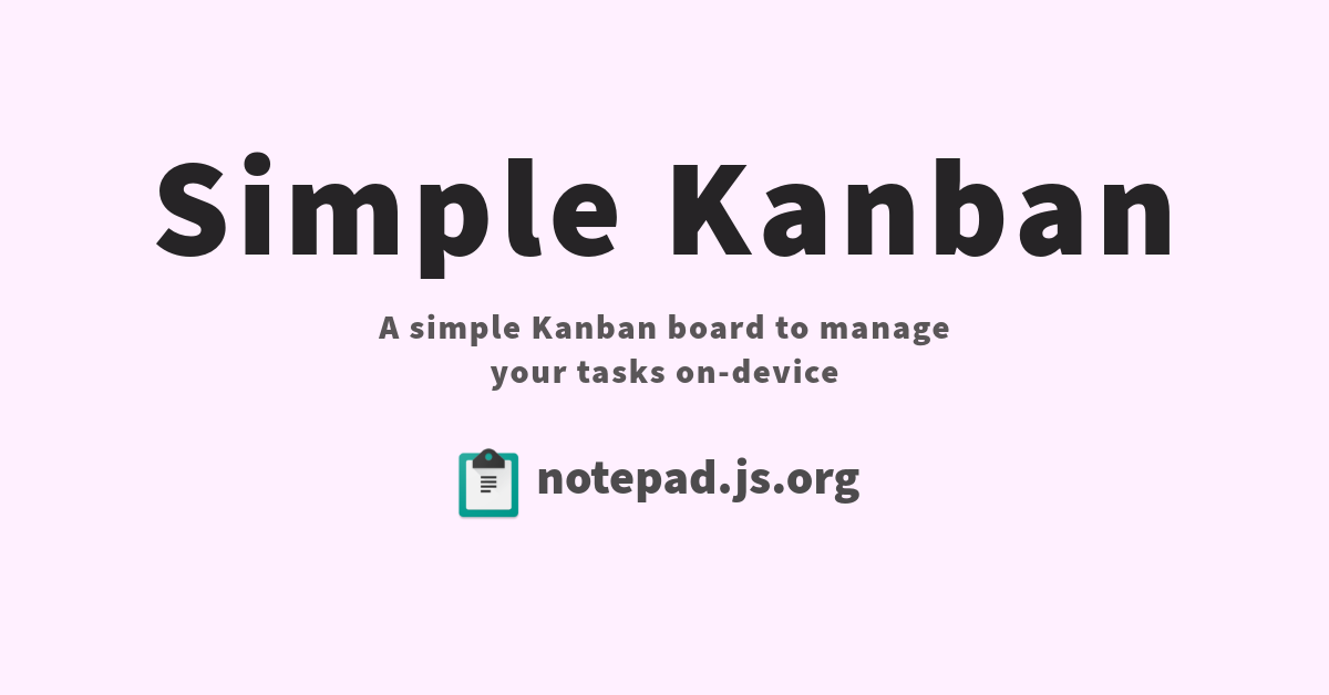 Simple Kanban | notepad.js.org